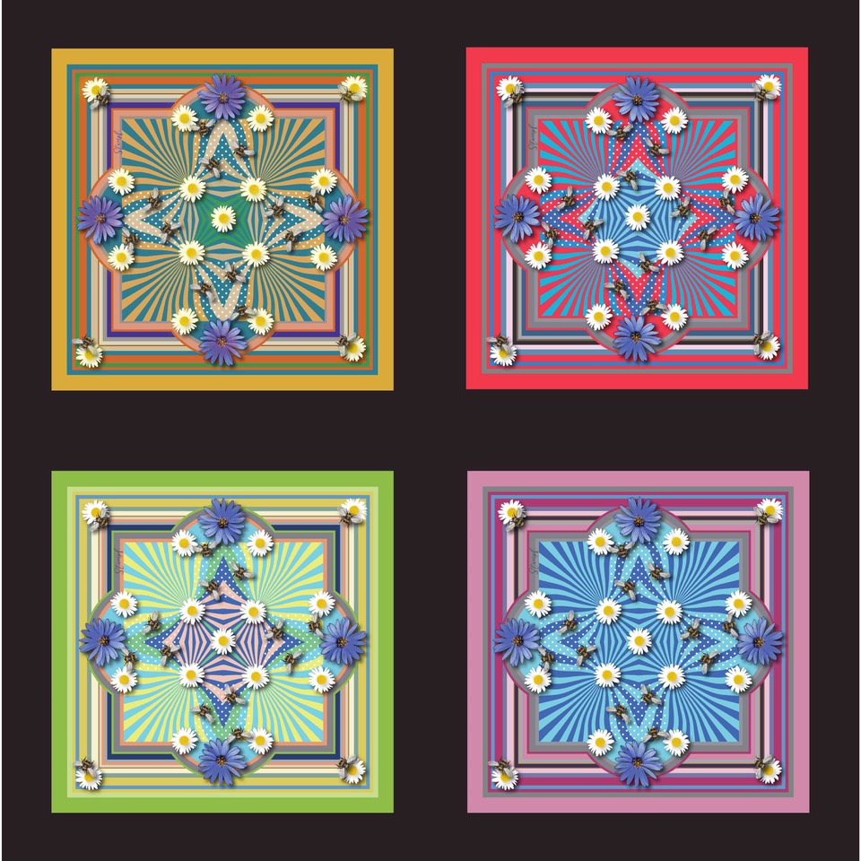 Bountiful Bees - Dorota Stumpf - Luxury pocket squares and scarves